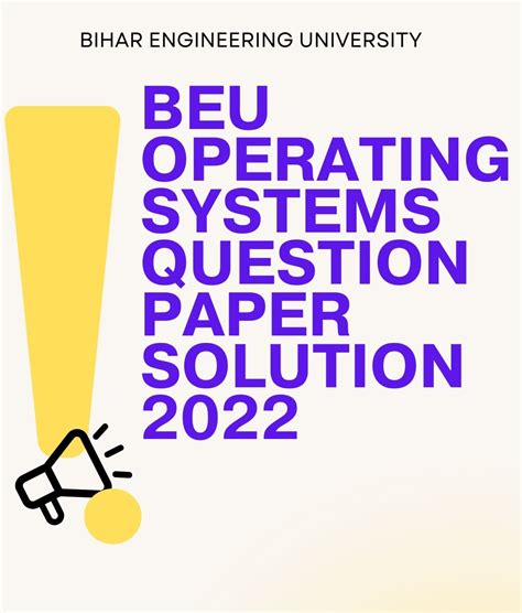 Beu Operating Systems Question Paper Solution 2022 Bihar Engineering
