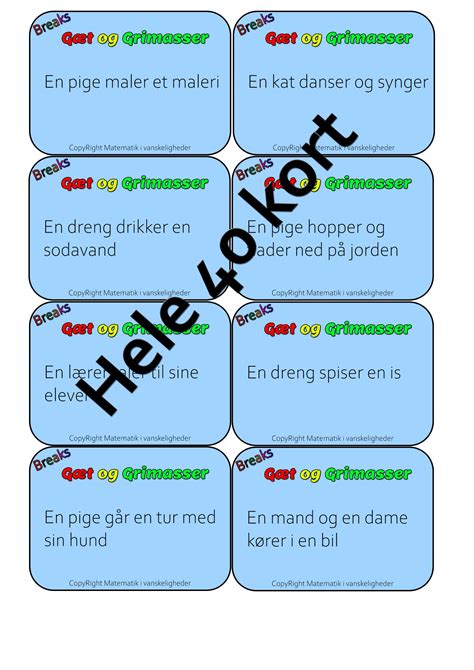 Gæt Og Grimasser Matematik I Vanskeligheder