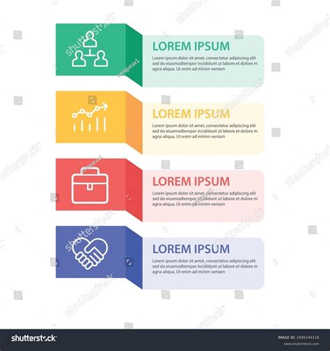 4 Line Infographic Poster Template Stock Vector Royalty Free