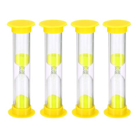Patikil 4pcs 1 Minute Hourglass Small Hourglass With Plastic Cover
