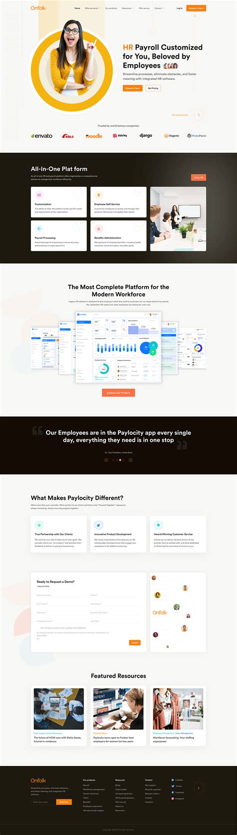 Hr Payroll Landing Page Uiux Design Behance