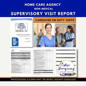 Home Care Supervisor Visit Form Template Caregiver Performance