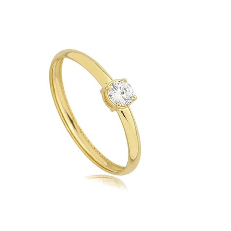 Pedido De Casamento No Fim De Ano Anel Solitario De Ouro 18k Com