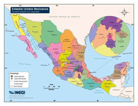 Descarga E Imprime El Mapa De México Con Nombres