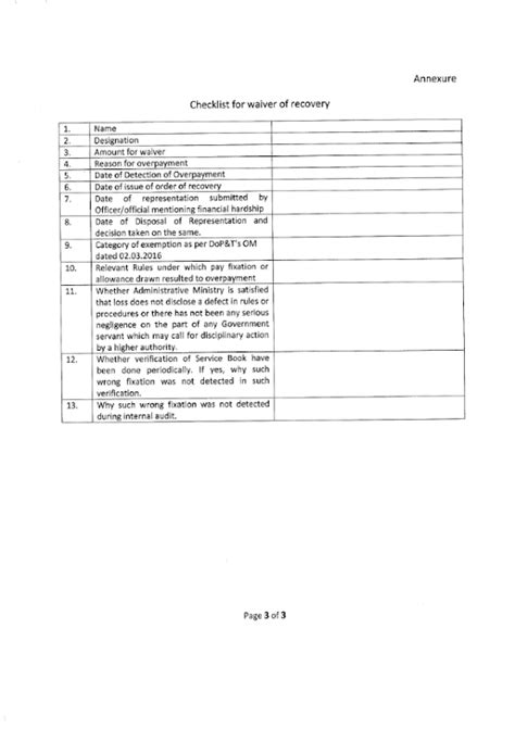 Waiver Of Recovery Of Excess Payment Made To Government Employees