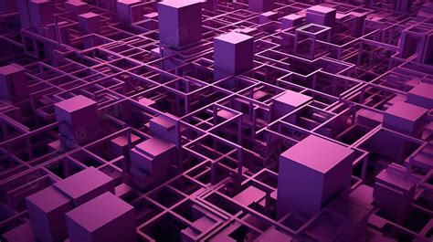 Purple Memphis Geometric Pattern Rendered In Stunning 3d Background