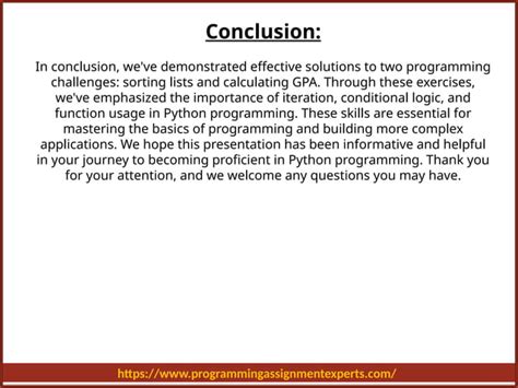 Sorting Lists And Calculating Gpa Using Python Programming Ppt