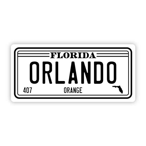 Orlando Florida 407 License Plate Sticker Big Moods