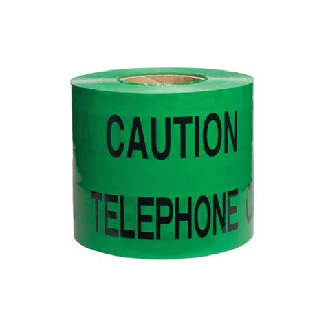 Warning Tape Causion Telephone Cable Below Green