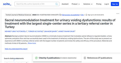 Sacral Neuromodulation Treatment For Urinary Voiding Dysfunctions