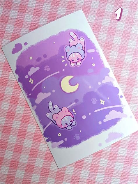 Binnybun Original Prints Cute Art Prints Pastel Aesthetic 4x6in