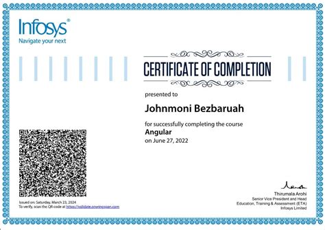 Johnmoni Bezbaruah On Linkedin Angular Course Completion Certificate