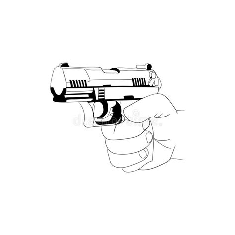 Handgun Weapon Illustration Logo Design Template Vector Stock Vector