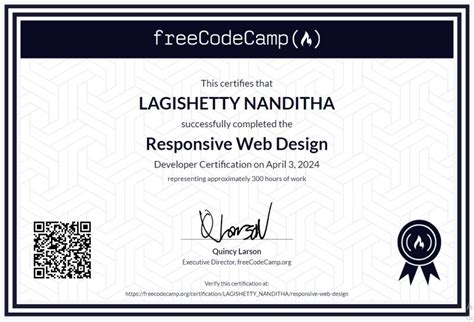 Nanditha Lagishetty On Linkedin Responsive Web Design Certification