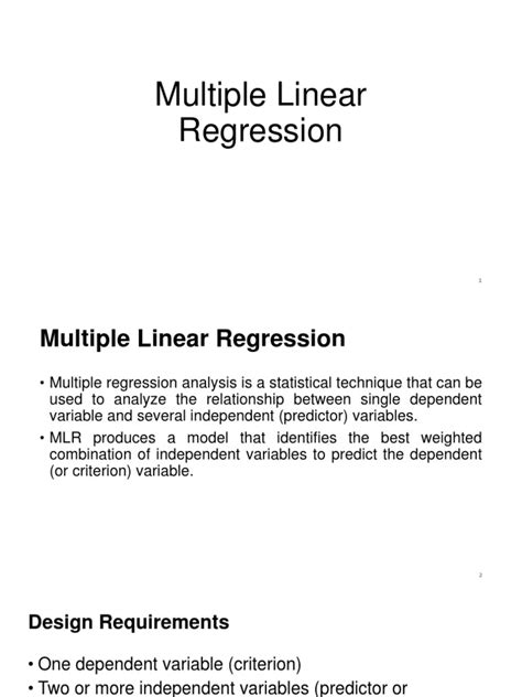 Class Material Multiple Linear Regression Pdf Regression Analysis