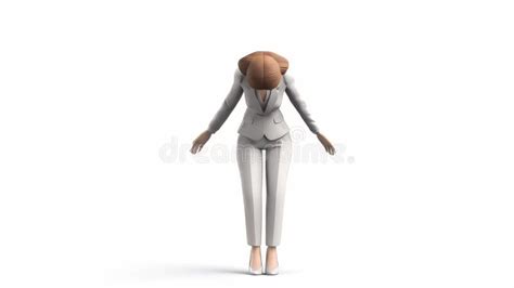 Businesswoman Bowing Down Respectful Gesture Professional Woman Stock