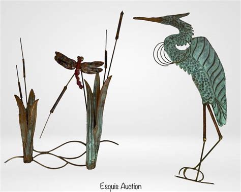 Ron Bertocchi Copper Egret Dragonfly Wall Art Scu