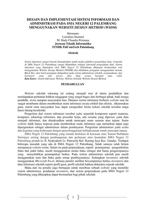 Pdf Desain Dan Implementasi Sistem Informasi Dan …