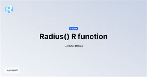 Radius R Function From Seurat R Packages
