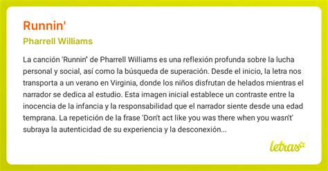Significado De La Canción Runnin Pharrell Williams Letrascom