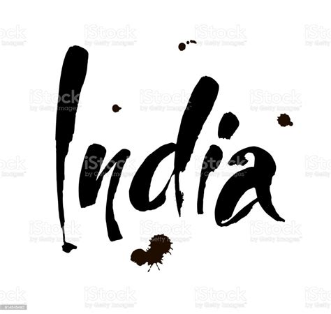 India Modern Ink Brush Calligraphy Greeting Card Handwritten