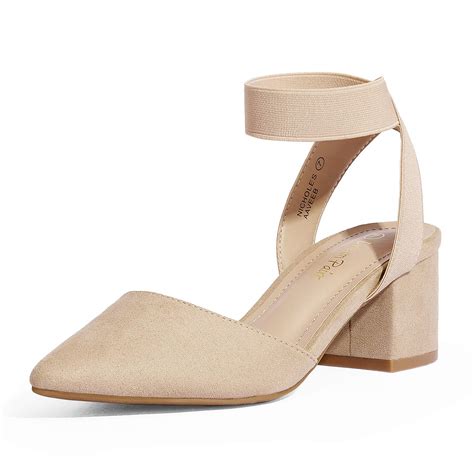 Dream Pairs Womens Low Block Chunky Heel Ankle Strap