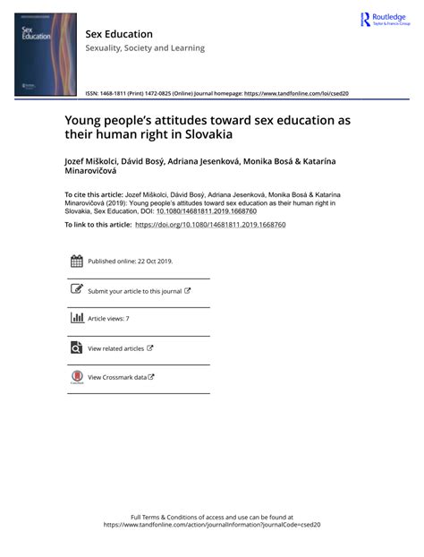 Pdf Young Peoples Attitudes Toward Sex Education As Their Human