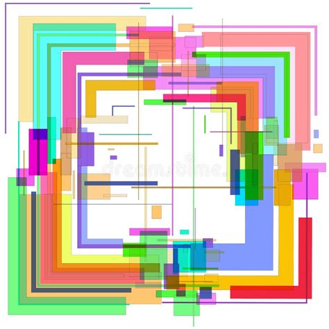 The Abstract 3d Image Of Colored Squares On A White Background Stock
