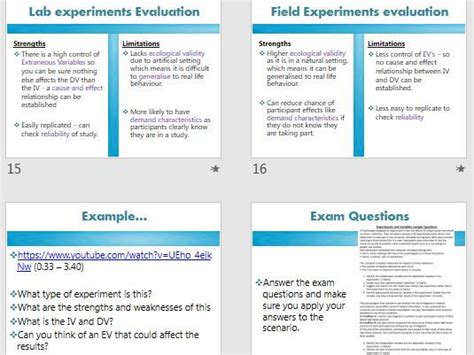 Types Of Experiments Aqa Psychology Research Methods Full Lesson