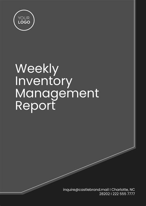 Free Weekly Inventory Management Report Template To Edit Online