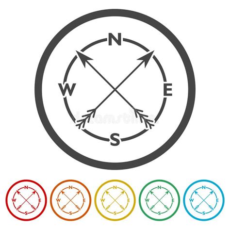 Compass Ring Icon Color Set Stock Vector Illustration Of Deadline Compass 198398654