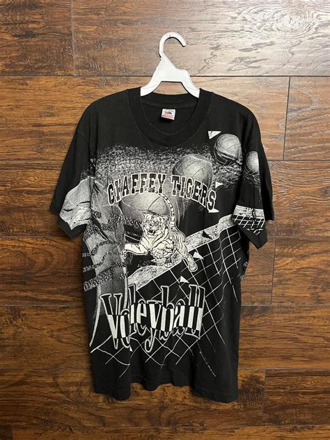 Vtg Volleyball Aop T Shirt Chaffey Tigers High School Tee L Etsy