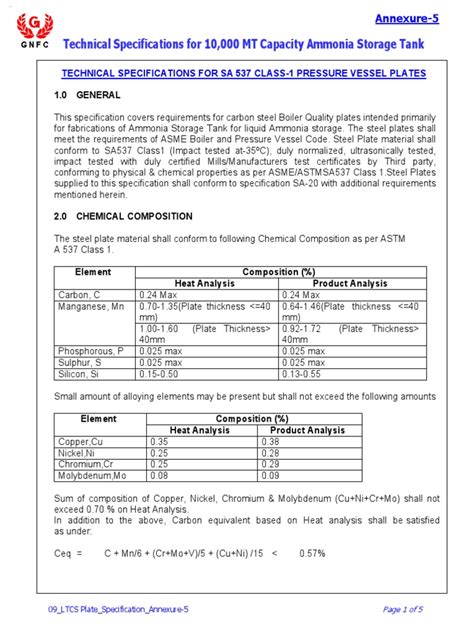 09 Ltcs Plate Specification Annexure 5 Pdf