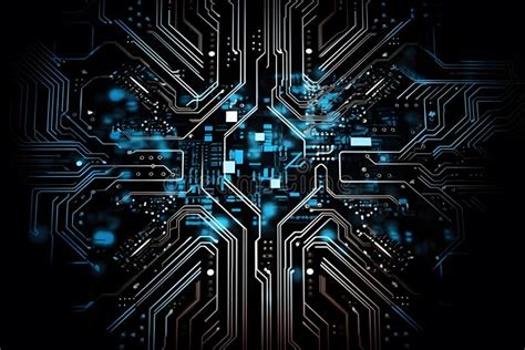 High Tech Electronic Circuit Board Background Neural Network Ai Generated Stock Illustration