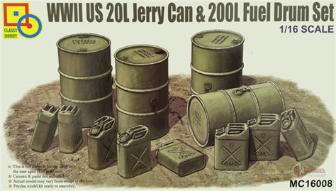 Classy Hobby 1 16 Wwii Us 20l Jerry Can And 200l Fuel Drum Set Mc16008