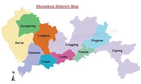 Shenzhen District Map Baoan Luohu Futian Guangming Longgang