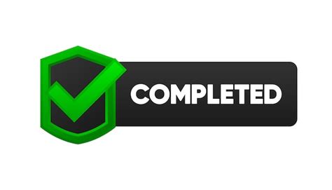 Premium Vector Completed Green Badge Label Of Mission Completed