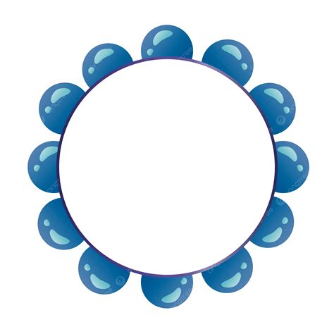 Blue Cute Round Border Frame Vector Blue Border Blue Round Border