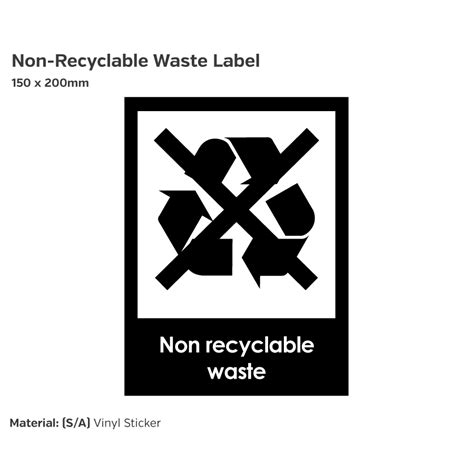 Non Recyclable Waste Label Jc Catering And Bar Supplies
