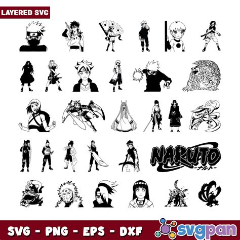 Naruto Svg Bundle Layered Characters Svgpan