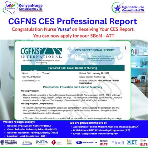Congratulations Yussuf 🎊🎊👏your Cgfns Ces Report Issuance Lets Kenyannurse