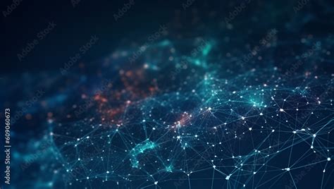 Abstract Blue Digital Data Background Network Connection Structure Structural Connection Of