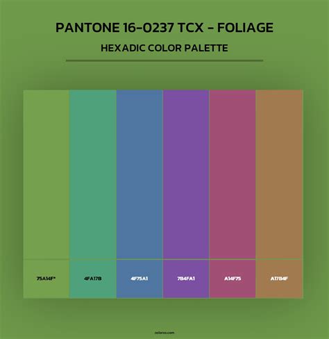 Pantone 16 0237 Tcx Foliage Color Palettes