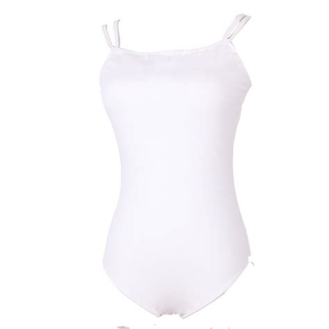 Double Strap Strappy Low Back Camisole Dance Leotard Cotton Spandex