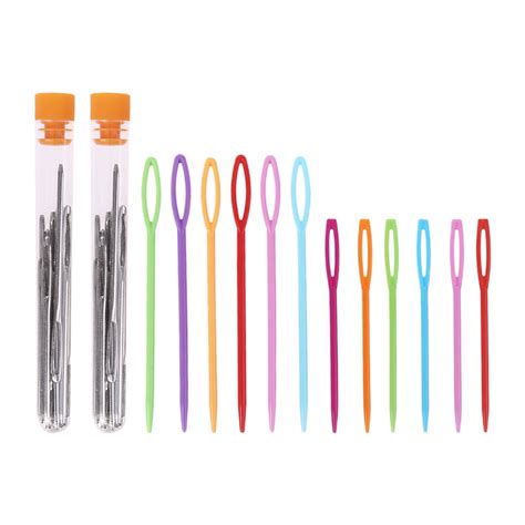 12pcs Plastic Sewing Needles18pcs Large Eye Blunt Needles Safety