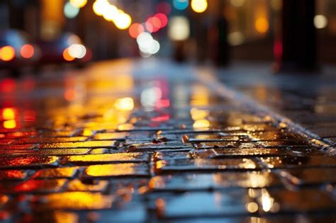 Premium Photo Creative Wet Asphalt Reflection Of Neon Lights A