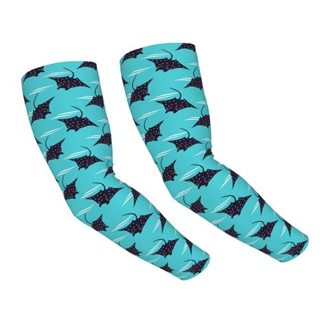 Cooling Arm Sleeves For Men And Women Cute Black Stingray Blue Funny