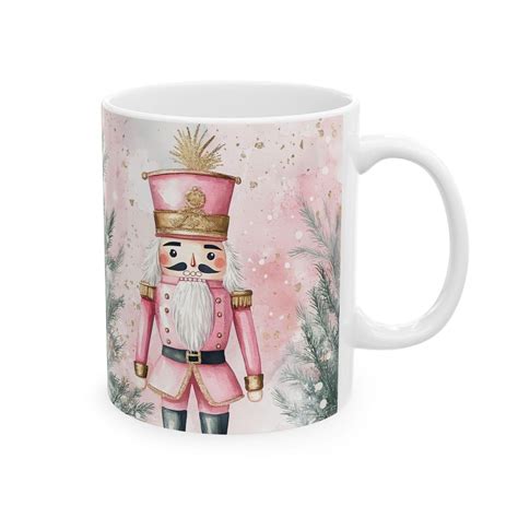 Pink Nutcracker Christmas Mug Pink Holiday Coffee Mug Holiday T