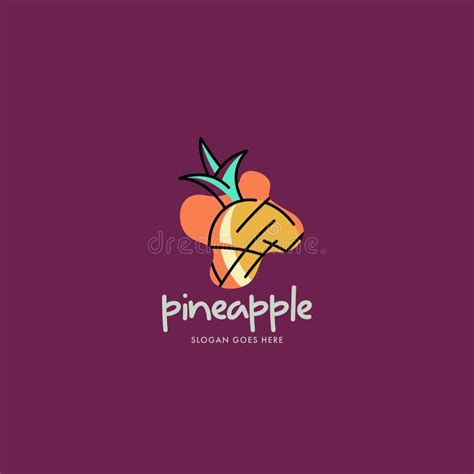 Pineapple Logo Design Concept Vector Stock Illustration Illustration