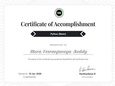 Mora Veeranjaneya Reddy On Linkedin Python Hackerrank Codingjourney Continuouslearning
